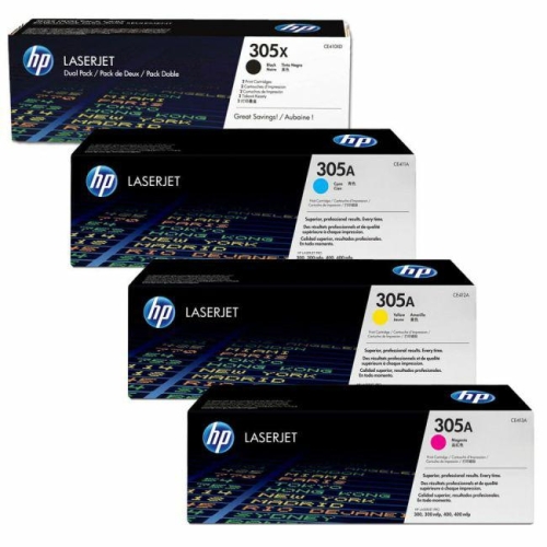 Zestaw tonerów Hp 305X BK + 305A CMY CE410X CE411A CE412A 4szt. CMYK